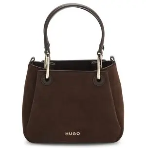 Hugo Faux Suede Tote Bag With Logo Lettering