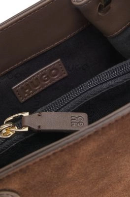 Hugo Faux Suede Tote Bag With Logo Lettering