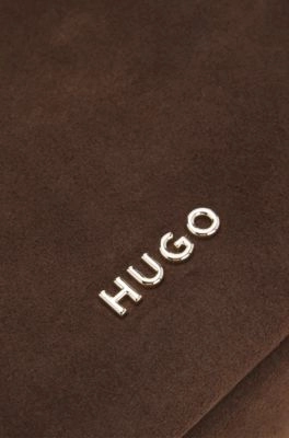 Hugo Faux Suede Tote Bag With Logo Lettering