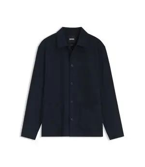 BOSS Relaxed-fit Shirt In Solid Heavyweight Flannel