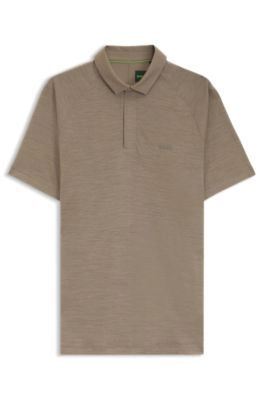BOSS Wool-blend Slim-fit Polo Shirt With Concealed Placket