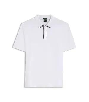 BOSS Striped-trim Polo Shirt In Interlock Cotton