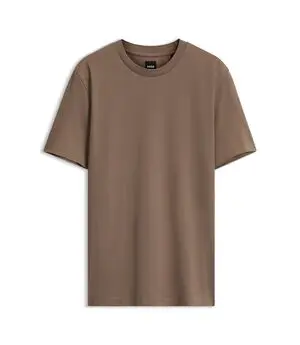 BOSS Corduroy-jacquard T-shirt In Mercerized Cotton
