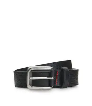 Hugo Embossed Italian Leather Belt - Black
