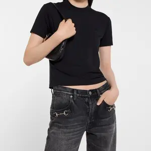 Gucci Cotton Denim Pants With Horsebit