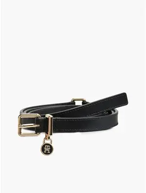 Tommy Hilfiger Monogram Padlock Charm Leather Belt