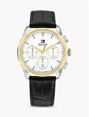 Tommy Hilfiger 38mm Leather Strap Dual-time Nyc Watch