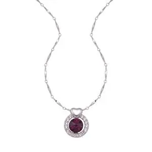 MODENAIRE Amethyst Round Heart Accent Pendant Necklace - Purple
