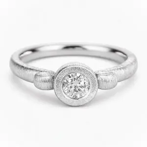 ADRIAN ASHLEY Old-cut Diamond Ring Featuring A Natural Diamond Made In England - Silver