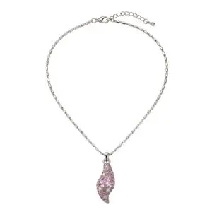 MODENAIRE Fuchsia Crystal Floral Pendant Necklace - Pink