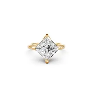 AYA FINE JEWELRY 3 Carat Veyra Princess Cut Igi Certified Lab Grown Diamond Engagement Ring In Gold - Yellow
