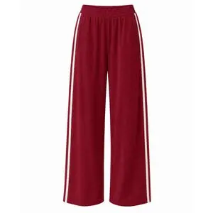 PALM COLLECTIVE Stripe Track Pants- Burgandy