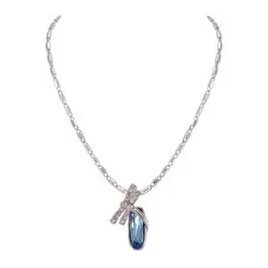 MODENAIRE Dragonfly Egg Crystal Pendant Necklace - Blue