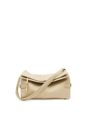 ORANGE CUBE Fantina Folded Hobo Bag Almond Beige - White