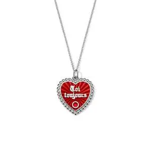 DÉCLARER Toi Toujours Necklace Red Enamel, Sterling