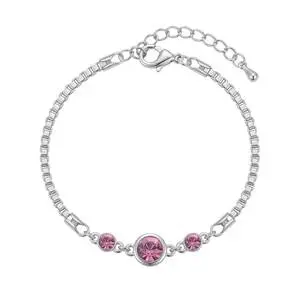 MODENAIRE Fuchsia Crystal Glitter Bracelet Bangle - Pink