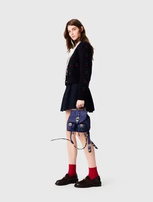 Maje Embroidered Cherry Cardigan