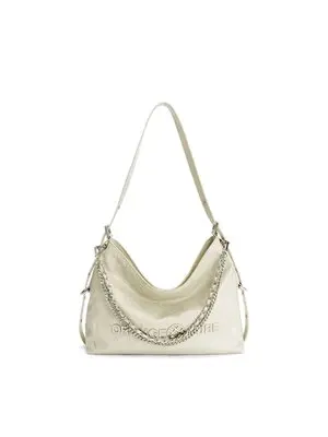 ORANGE CUBE Metropolitan Chain Hobo Pearl - White
