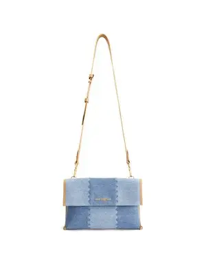 ORANGE CUBE Square Stitch Messenger Bag Double Denim - Blue