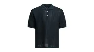 BEAMS Polo Buttons Made Of Washi Yarn Shirt