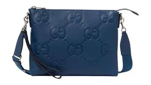 Gucci Jumbo Gg Medium Leather Messenger Pouch Bag