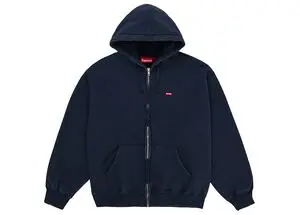 Supreme Small Box Zip Up Hooded Sweatshirt - Navy Blue