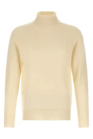 MA'RY'YA High Neck Sweater With Slits - White