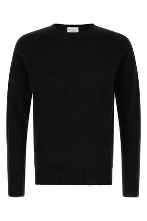 MA'RY'YA Crew-neck Sweater With Slits - Black