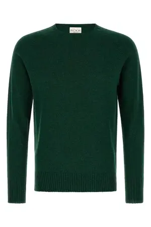 MA'RY'YA Crew-neck Sweater With Slits - Green