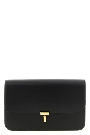 TOTEME T-lock Leather Crossbody Bag - Black