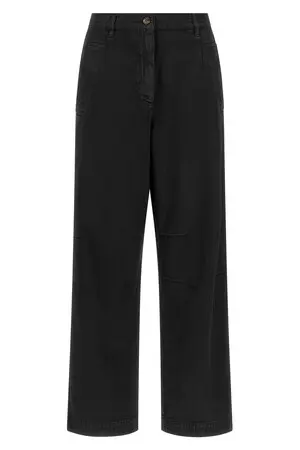 Dries Van Noten Wide Leg Cotton Trousers