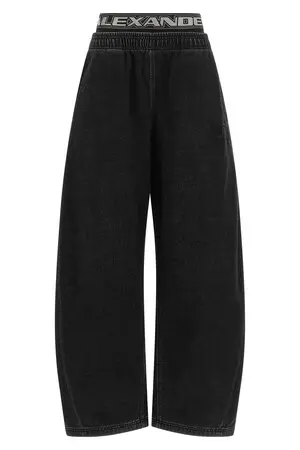 Alexander Wang Wide Leg Denim Pants - Black