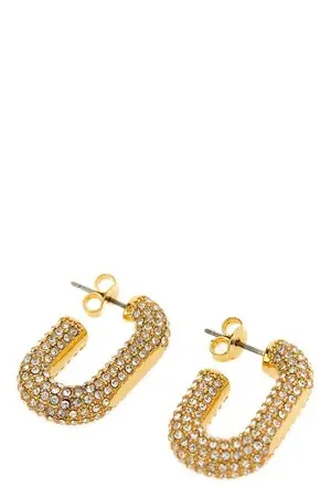 Rabanne U-shaped Crystal-embellished Hoop Earrings
