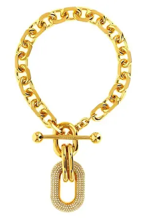 Rabanne Necklace With Crystal Pendant - Gold