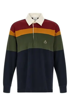 MARANT Color Block 'brandon' Polo Shirt - Blue