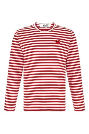Play Comme Des Garcon Striped T-shirt With Heart Patch