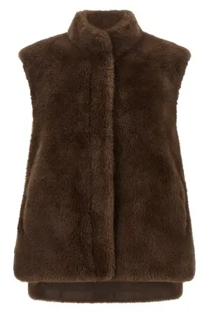 LOU ANDREA Eco-fur Vest - Brown