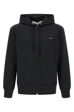 Play Comme Des Garcon Heart Patch Hoodie - Black
