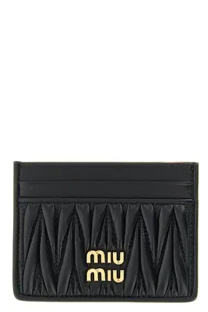 Miu Miu Matelassé Nappa Cardholder - Black