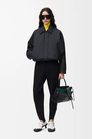 Loewe Drawstring Jacket In Wool - Blue/black