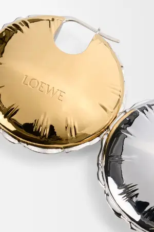 Loewe Blown Inflated Balloon Earrings In Brass - Silver/gold