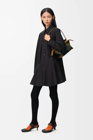 Loewe Shirt Dress In Cotton - Black