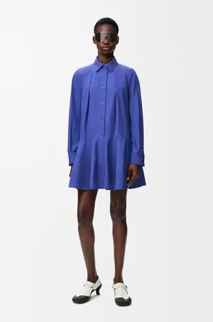 Loewe Shirt Dress In Cotton - Blue