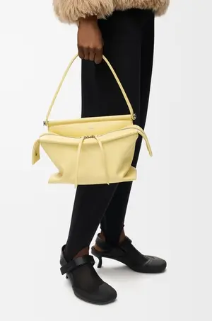 Loewe Small Whisker Bag In Glazed Leather Skin - Vanilla