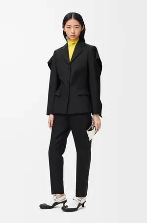 Loewe Jacket In Wool - Black