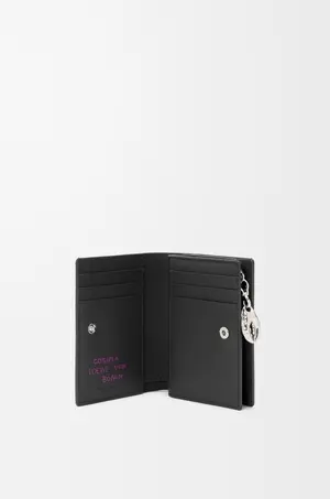 Loewe Claw Compact Wallet In Glossy Lambskin Black