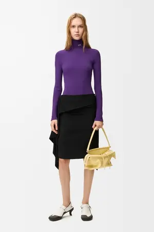 Loewe Draped Skirt In Viscose Blend - Black