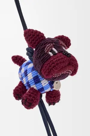 Loewe Bulldog Charm In Beads And Felt