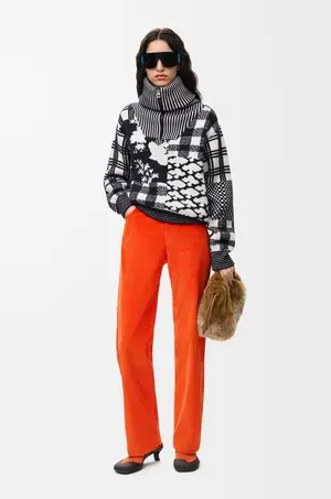 Loewe Trousers In Cotton Corduroy Orange