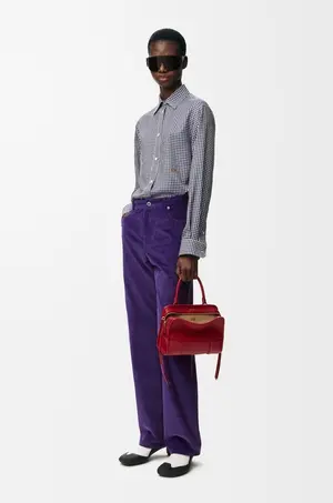 Loewe Trousers In Cotton Corduroy - Purple